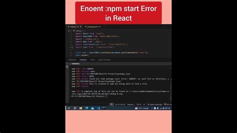 Enoent Npm Start Error Problem In React Js Shorts Npm Error Fix