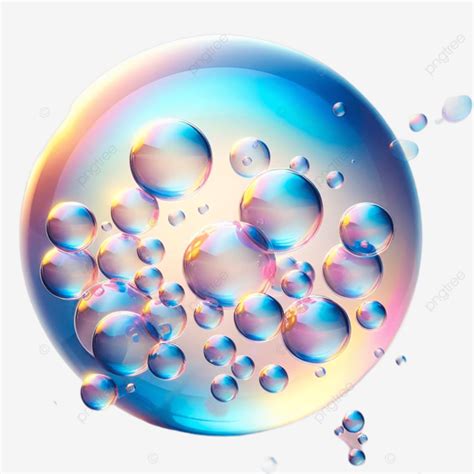 Bubble Abstract D Render Of Colorful Bubbles On Transparent Background Generative Ai Bubble