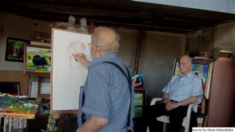 უნიკალური კადრები კახი კავსაძეს ედმონდ კალანდაძე ხატავს 88შოთიკო