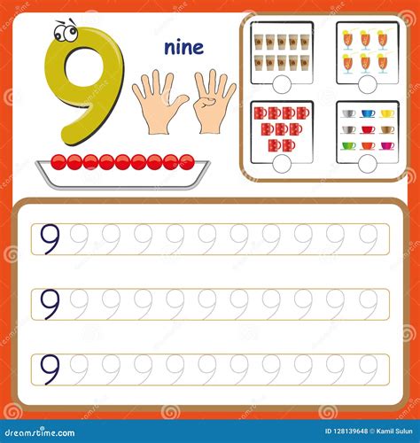 Number Cards Counting And Writing Numbers Learning Numbers Numbers Tracing Worksheet For