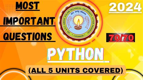 Mimp Questions Python Programming Aktu 2024 Youtube