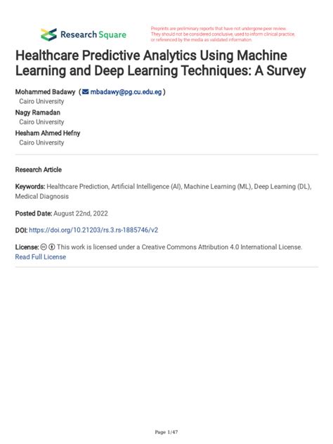 Predictive Health Analytics Pdf Support Vector Machine Machine