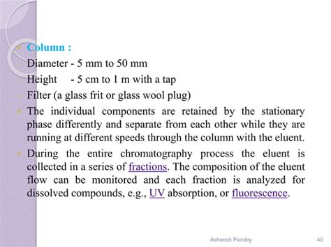 Principles And Application Of Chromatography By Asheesh Pandey Pptx