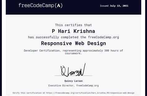 Hari Krishna P On Linkedin Freecodecamp Summer2021 Summerlearning Freecodecamp Webdesigner