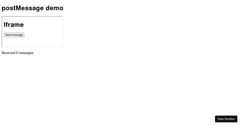 Postmessage Demo Codesandbox
