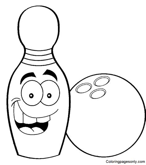 Bowling Ball And Pins Coloring Page At Susan Wiley Blog