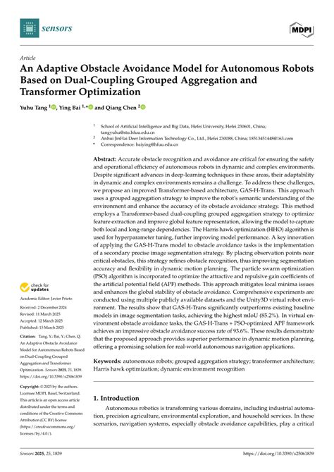 Pdf An Adaptive Obstacle Avoidance Model For Autonomous Robots Based On Dual Coupling Grouped