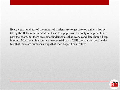 Ppt Benefits Of Solving Mock Tests For Jee Main Exam Powerpoint Presentation Id 12001062