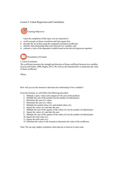 Solution Linear Regression And Correlation Mathematics In The Modern