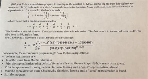 Solved 1 100 Pts Write A Menu Driven Program To