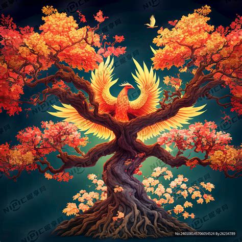 Ai创作图花灯造型 梧桐树引得凤凰来 昵图网