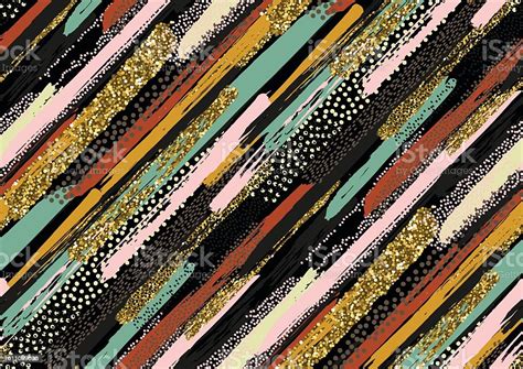 손으로 그린 골드 글리터 텍스처 브러시 스트로크와 매끄러운 패턴 패턴에 대한 스톡 벡터 아트 및 기타 이미지 패턴 질감