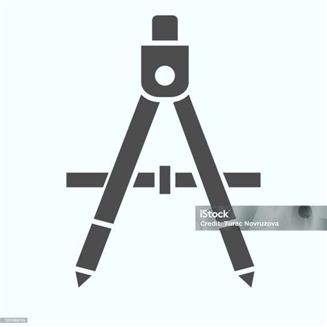 지오메트리 나침반 솔리드 아이콘입니다 흰색에 격리 된 원 벡터 그림을 그리기위한 학교 악기입니다 디바이더 글리프 스타일 디자인