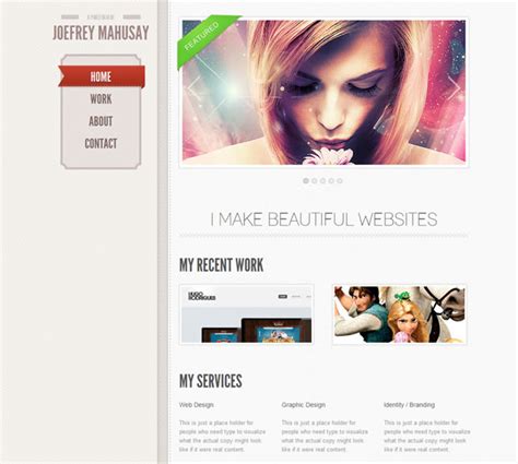 free single page scrolling html5 portfolio template psds