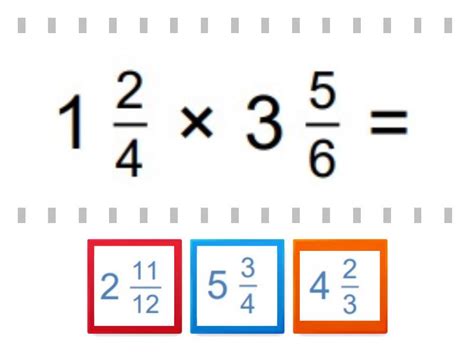 Multiplying Mixed Numbers Find The Match