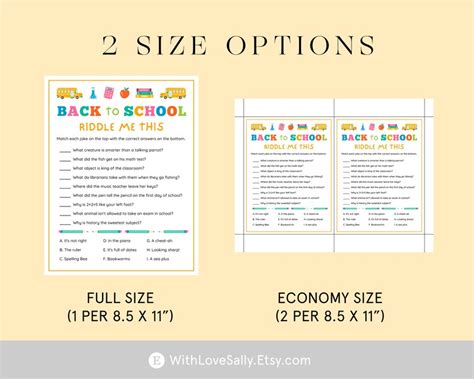 Back To School Riddle Me This Classroom Games Elementary And Etsy