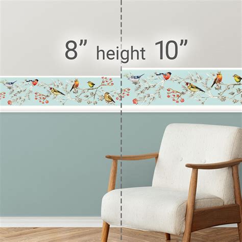 Peel And Stick Wallpaper Border Birds In Pines Self Adhesive Wall Accent