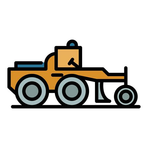 Construction Grader Machine Icon Color Outline Vector 19194994 Vector Art At Vecteezy