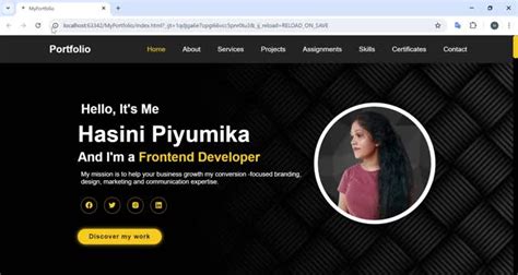 Hasini Piyumika On Linkedin Webdevelopment Frontend Portfoliodesign Html Css Javascript