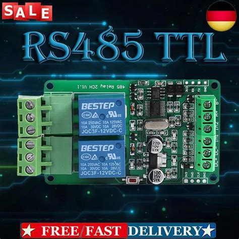 Modbus Rtu 2 Way 12v Relay Module Switch 2 Way Relay Output Rs485 Communication Eur 738