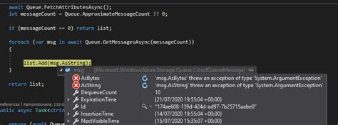 C Azure Queue Unable To Read Cloud Queue Messages Asstring And