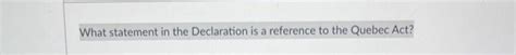 Solved What Statement In The Declaration Is A Reference To Chegg Com