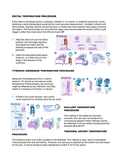 Rectal And Tympanic Temperature Notes Rectal Temperature Procedure If