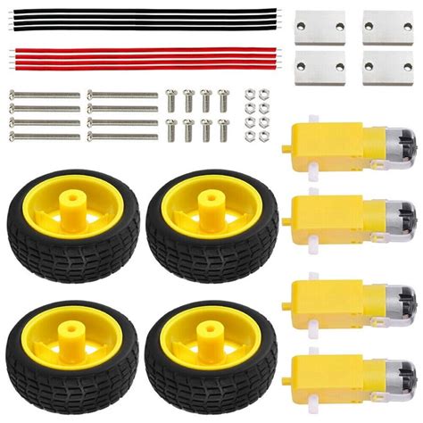 Dc 3v 6v Gear Moteur Tt Pneu Kit De Roue Pour Ar Grandado