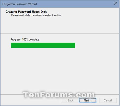 Create Password Reset Disk On Usb Flash Drive In Windows 10 Tutorials
