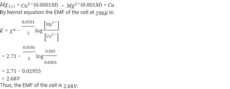 Calculate The E Cell For The Following Reaction 2fe3 At Danyelle Welch