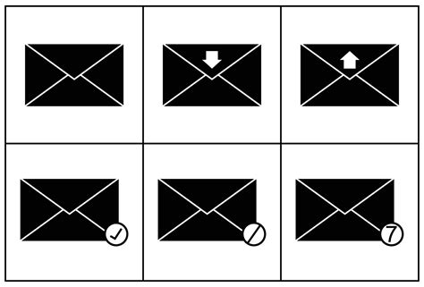 Mail Icons Envelope And Check Mark Vector Illustration Mailing Icon Set Collections Of