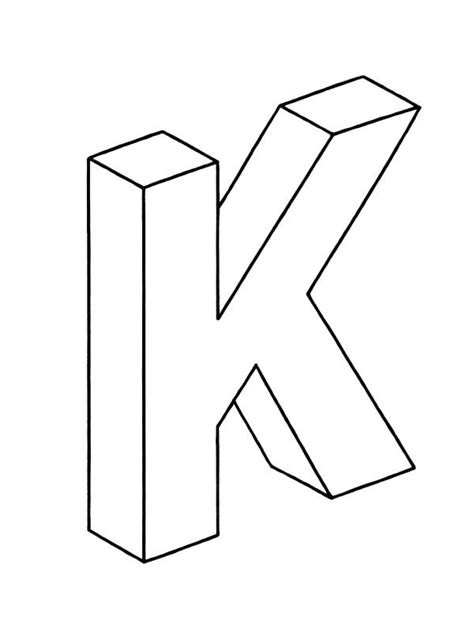 Målarbild Bokstav K 3d