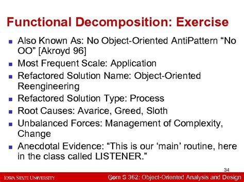 anti patterns com s 362 object oriented analysis and design