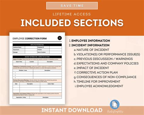 Employee Correction Form Template ProBizTemplates