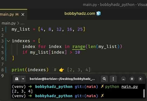 Find The Index Of Elements That Meet A Condition In Python Bobbyhadz