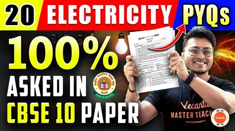 20 Most Important Questions Pyqs From Electricity Class 10 🔥 Cbse 2024 Full Science Revision