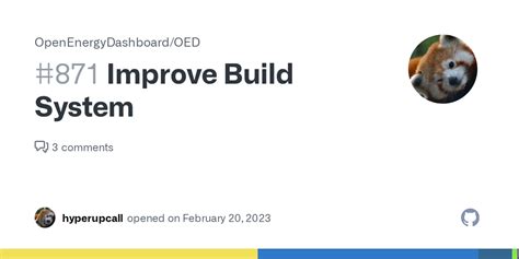improve build system · issue 871 · openenergydashboard oed · github
