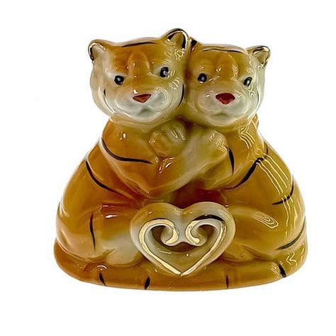 Фарфоровая статуэтка Тигр символ 2022 8х8 5х5 см влюбленные Тигры отличный подарок на Новый