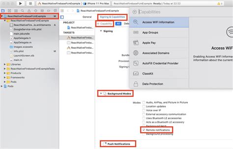 react native firebase v5 を使ってpush message react nativeでプッシュメッセージを使うため