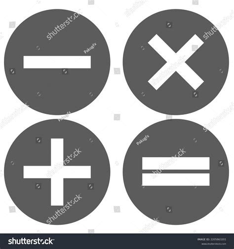 Basic Mathematical Calculation Symbols White Background Stock Vector Royalty Free 2205863201