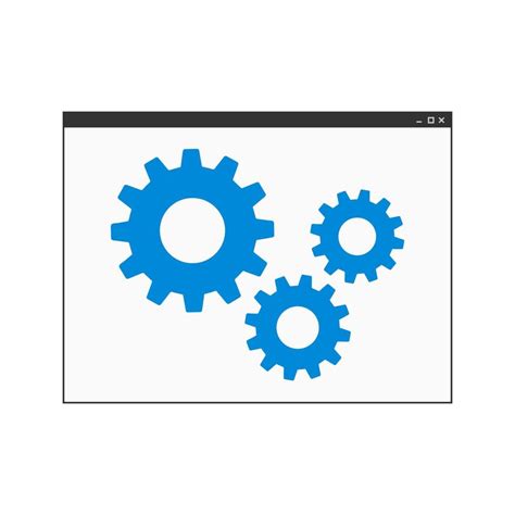 Mockup Of Computer Program Window With Gears Isolated On White