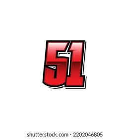Racing Start Red Number 51 Vector Stock Vector Royalty Free