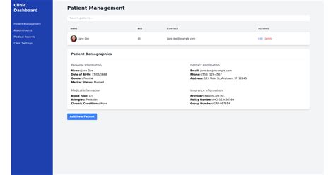 Patient Demographics Ui Component For Html With Tailwind Css