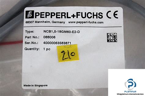 Pepperl Fuchs Ncb1 5 18gm60 E2 D Inductive Sensor Platinum International