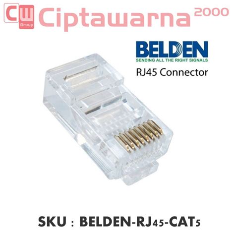 Jual Belden Connector Konektor Lan Rj45 Cat5 Cat5e Stp Ftp Per Pcs