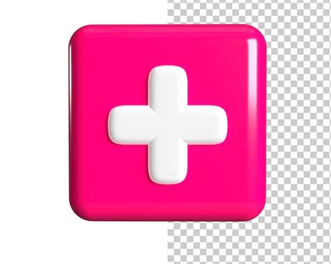 Premium Psd Plus Sign On Pink Button Calculator Sign 3d Render