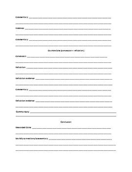 Argumentative Essay Skeleton By Jesse Pierson TPT