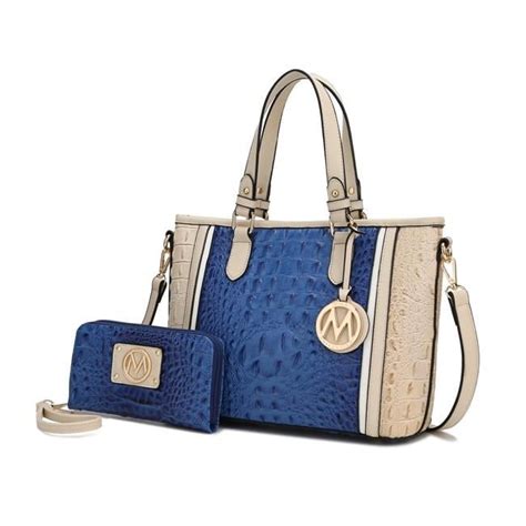 Mkf Collection By Mia K Lizza Croco Embossed Tote Bag And Wallet Set