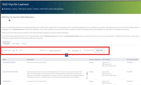 accessing and using the sas viya for learners data repository sas