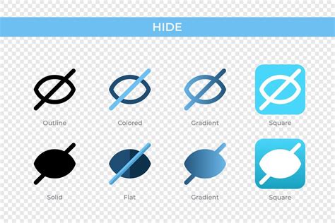 hide icon in different style hide vector icons designed in outline